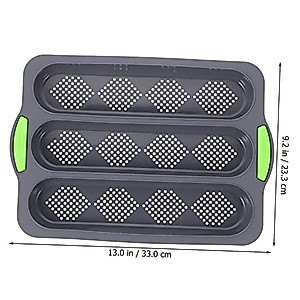 UPKOCH Three Slot Bread Mold Cake Baking Pans Toast Bread Silicone Cake Mold Pullman Loaf Pan with Lid Kitchen Loaf Pan French Non-stick Bread Pan Non-stick Baking Pan Baking Mold Toaster