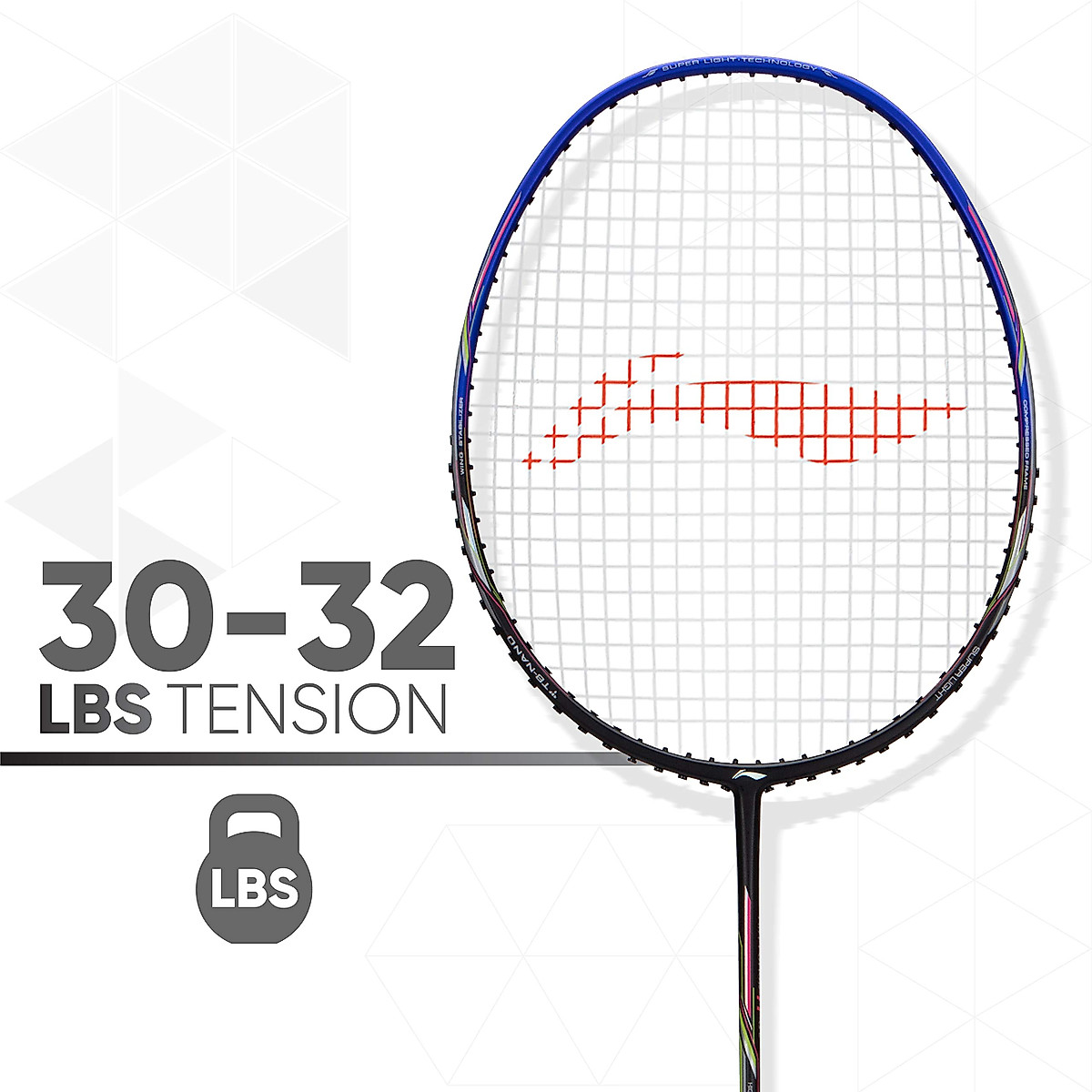 Li-Ning Air Force 77 G2 Carbon Fibre Strung Badminton Racket with Free Full Cover(Black/Blue,Set of 1)