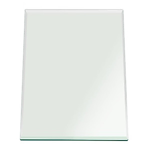 Fab Glass and Mirror 24" X 36" Inch Rectangle 3/8" Thick Tempered Beveled Edge Polish Radius Corners Glass Table Top, Clear