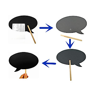 Photo Booth Props Kit,Writable Black Paper Card Board Photographing Props for Wedding Birthday Prom Party Favor(10pcs with Different Shapes)