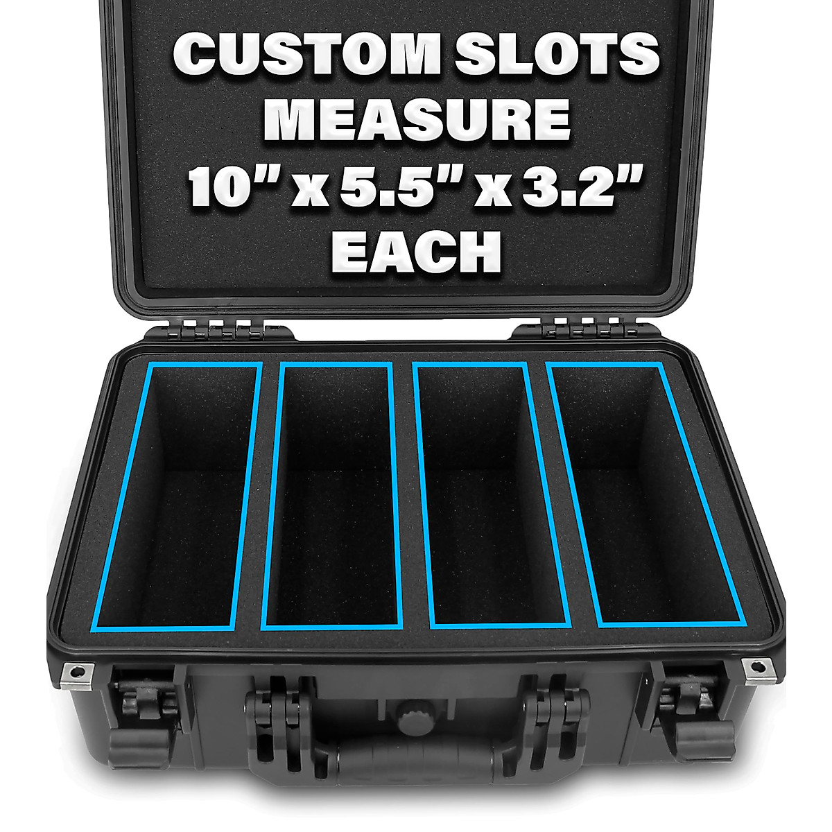 CASEMATIX Graded Card Case Compatible with 120+ BGS PSA FGS Graded Sports Trading Cards, Waterproof Graded Slab Trading Card Box with Precut Card Carrying Case Impact Absorbing Foam Slots