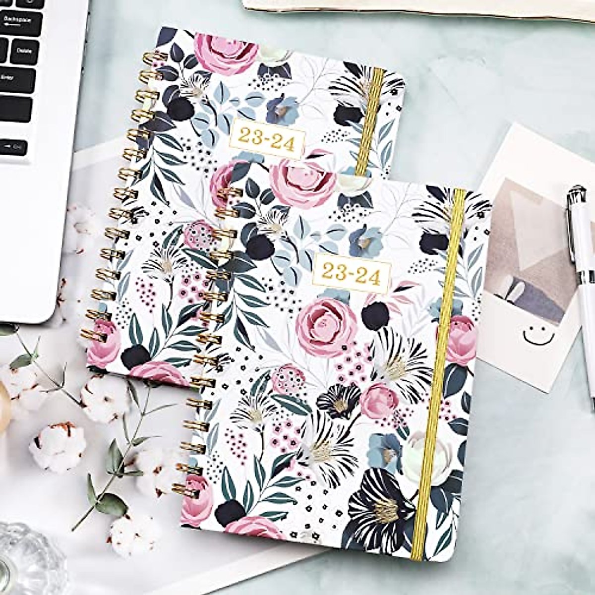 Planner 2023-2024 - Jul.2023 - Jun.2024, 2023-2024 Planner, Academic Planner 2023-2024, 2023-2024 Planner Weekly & Monthly with Tabs, 6.3" x 8.4", Hardcover with Back Pocket + Twin-Wire Binding, Daily Organizer - Petunia