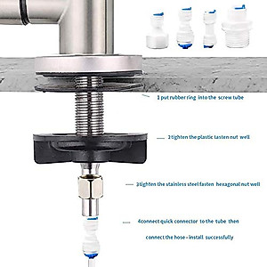 WANJINLI Drinking Water Faucet, Lead-Free Kitchen Water Filter Faucet Fits Reverse Osmosis and Water Filtration Systems in Non-Air Gap, SUS304 Stainless Steel Brushed Nickel Finish