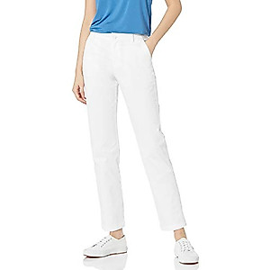 Amazon Essentials Women's Stretch Twill Chino Pant (Available in Classic and Curvy Fits), Bright White, 8