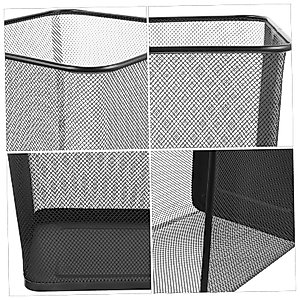 Cabilock Garbage Can Containers with Lids Garbage Container Bin Trashcan for Your Kitchen Basket Bins Lightweight Trash Garbage Bin Bedroom Mesh Trash Can Small Trash Can Bucket Black Iron