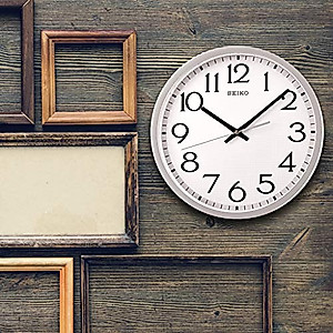 Seiko 12 Inch Easy Read Numerals Wall Clock with Quiet Sweep Second Hand