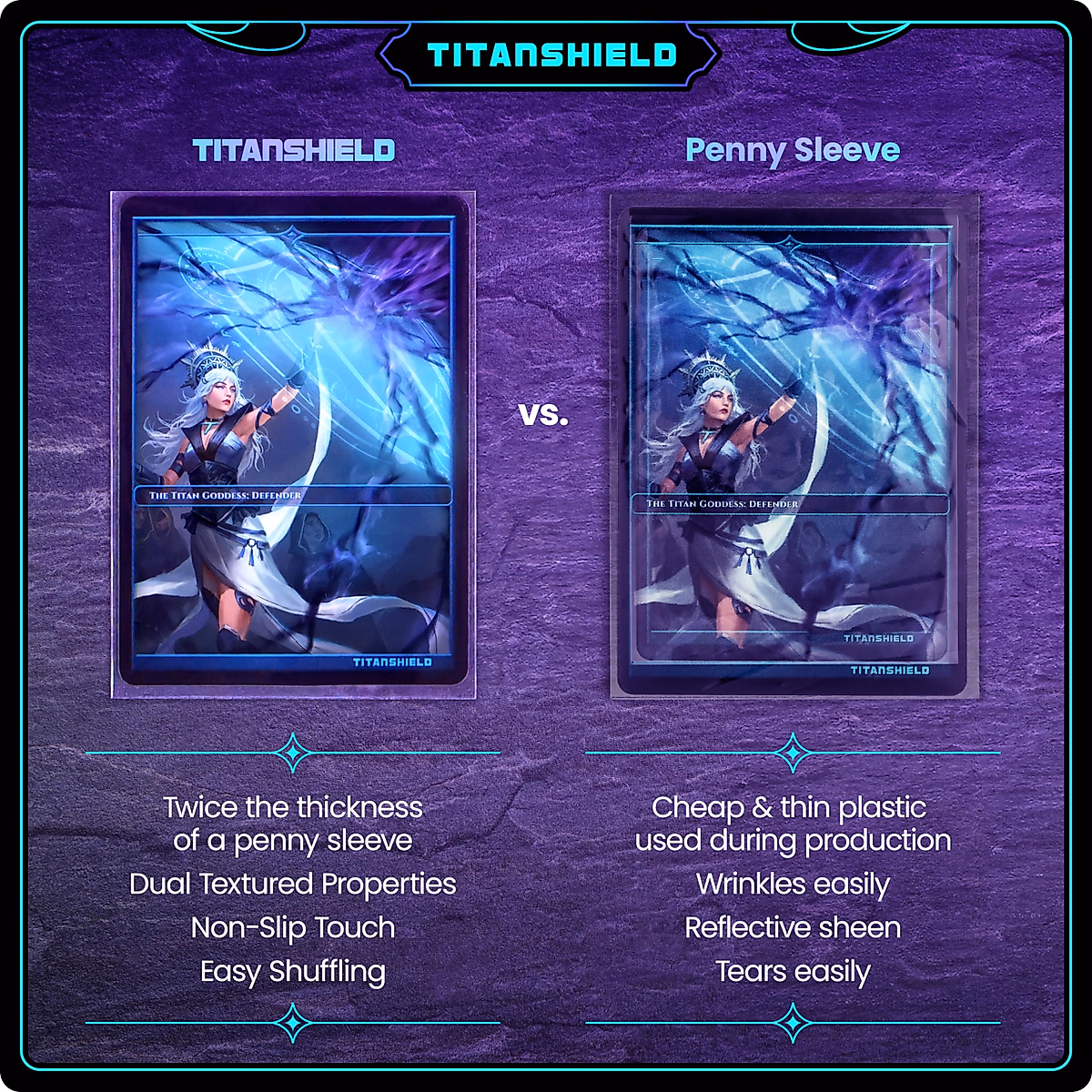 TitanShield [3-Pack 450 Sleeves Bundle Premium Clear Card Sleeves Compatible with Standard Sized Board Games, MTG Magic The Gathering, Pokemon, Lorcana and Trading Cards 2.5" x 3.5" 66x91mm