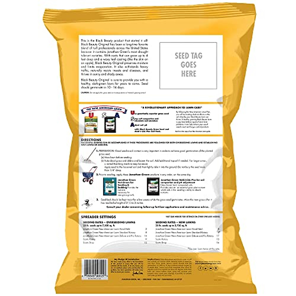 Jonathan Green 10315 Black Beauty Grass Seed Mix, 25-Pound