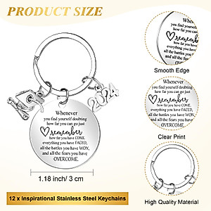 Bucherry 12 Sets 2024 Graduation Gifts Keychains Class of 2024 Gifts for Him Her Personalized Graduation Cards Inspirational Keychains College Graduation Gift Grad Keychain