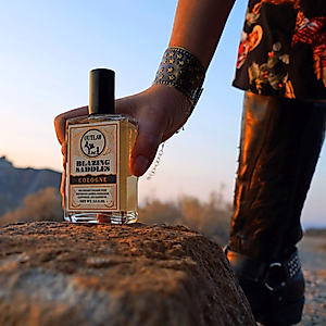 Outlaw Soaps Blazing Saddles Western Cologne | Bold Scent: Warm Leather, Gunpowder, Sagebrush, & Sandalwood | Mens & Womens Cologne