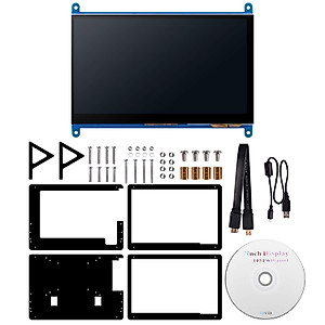 kuman for Raspberry Pi 7 Inch Capacitive Touch Screen, LCD HDMI Input 1024x600 Display with Case Stand