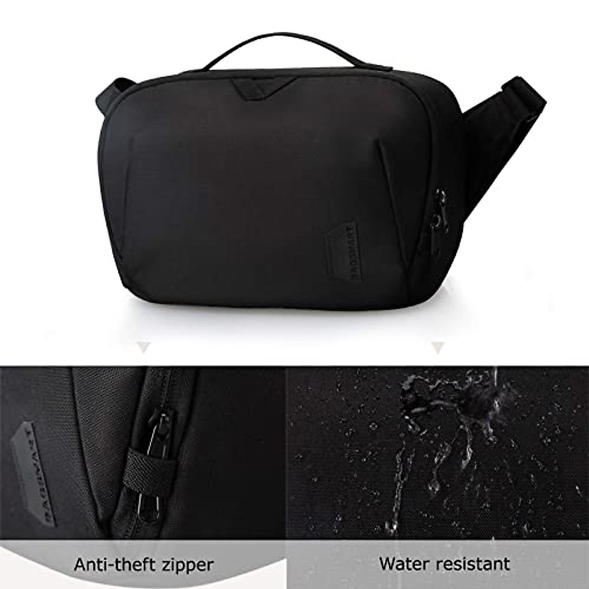 BAGSMART Camera Bag, DSLR Camera Bag, Waterproof Crossbody Camera Case with Padded Shoulder Strap, Anti-Theft Camera Shoulder Bag, Black