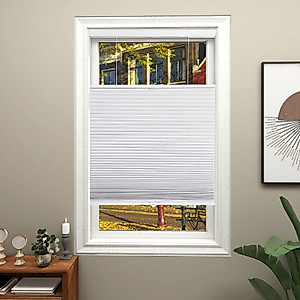 Changshade Blackout Cellular Shades Cordless, Top Down Bottom Up Blinds for Windows, 1.5" Single Cell Pleated Honeycomb Window Shades for Bedroom, Child Room,36" Width x72 Height,White