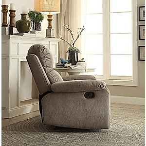 ACME Furniture Recliner, One Size, Gray Polished Microfiber