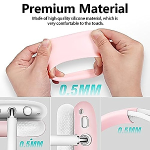 AIRSPO Airpods Max Case Cover, Silicone Case Cover for AirPods Max Headphones, Anti-Scratch Ear Pad Cover/Headband Cover for Apple AirPods Max, Airpod Max Accessories (Pink)…