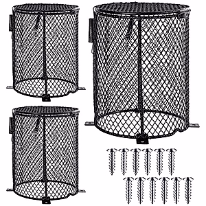 3 Pieces Reptile Heater Guard Anti Scald Lamp Covers Heat Protector Heat Lamp Mesh Cover Heating Lamp Lampshade Ceramic Light Bulb Enclosure for Lizards Snakes Reptile Cage Supplies, Round Shape