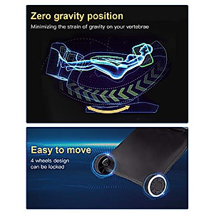 BestMassage Shiatsu Massage Chairs Full Body and Recliner Zero Gravity Massage Chair Electric with Built-in Heart Foot Roller Air Massage Easy to Move for Home Office,Black