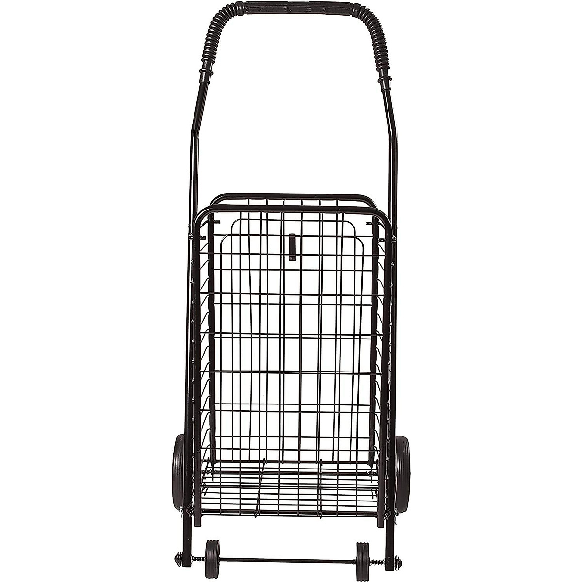 FiveShops Utility Cart with Wheels to be Used as a Shopping Cart, Grocery Cart, Laundry Cart and Stair Climber Cart, Weighs 7.5 Pounds but Holds up to 90 Pounds, Compact and Foldable, Black