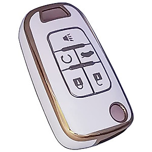 Guibuhuse 360°Protection TPU Key Fob Cover Case Protector Fit for Buick Encore Lacrosse Regal Verano（Violet Accessories OHT01060512 5461A-01060512 (White)