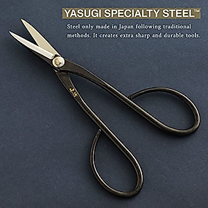 Wazakura Japanese Bonsai Tool Kit Set Made in Japan, Satsuki Scissors 7inch(180mm) + Concave Branch Cutter 8inch(200mm) Gift Box (Yasugi Steel Satsuki Scissors + Concave Branch Cutter)