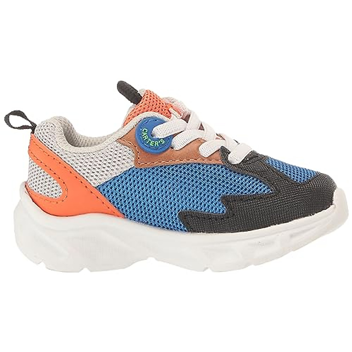 Carter's Kids Adusa Light-Up Sneaker, Blue/Orange, 12 US Unisex Toddler