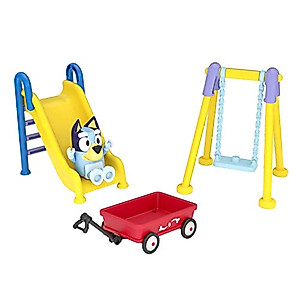 Bluey Park Playset 2.5" Figure, Wagon, Swing Set, and Slide