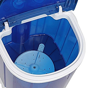ZenStyle Mini Portable Single Tub Washing Machine - Compact 2-IN-1 Design 5.7lbs Capacity Semi-Automatic Washer with Timer Control Spin Cycle Basket, Translucent Tub