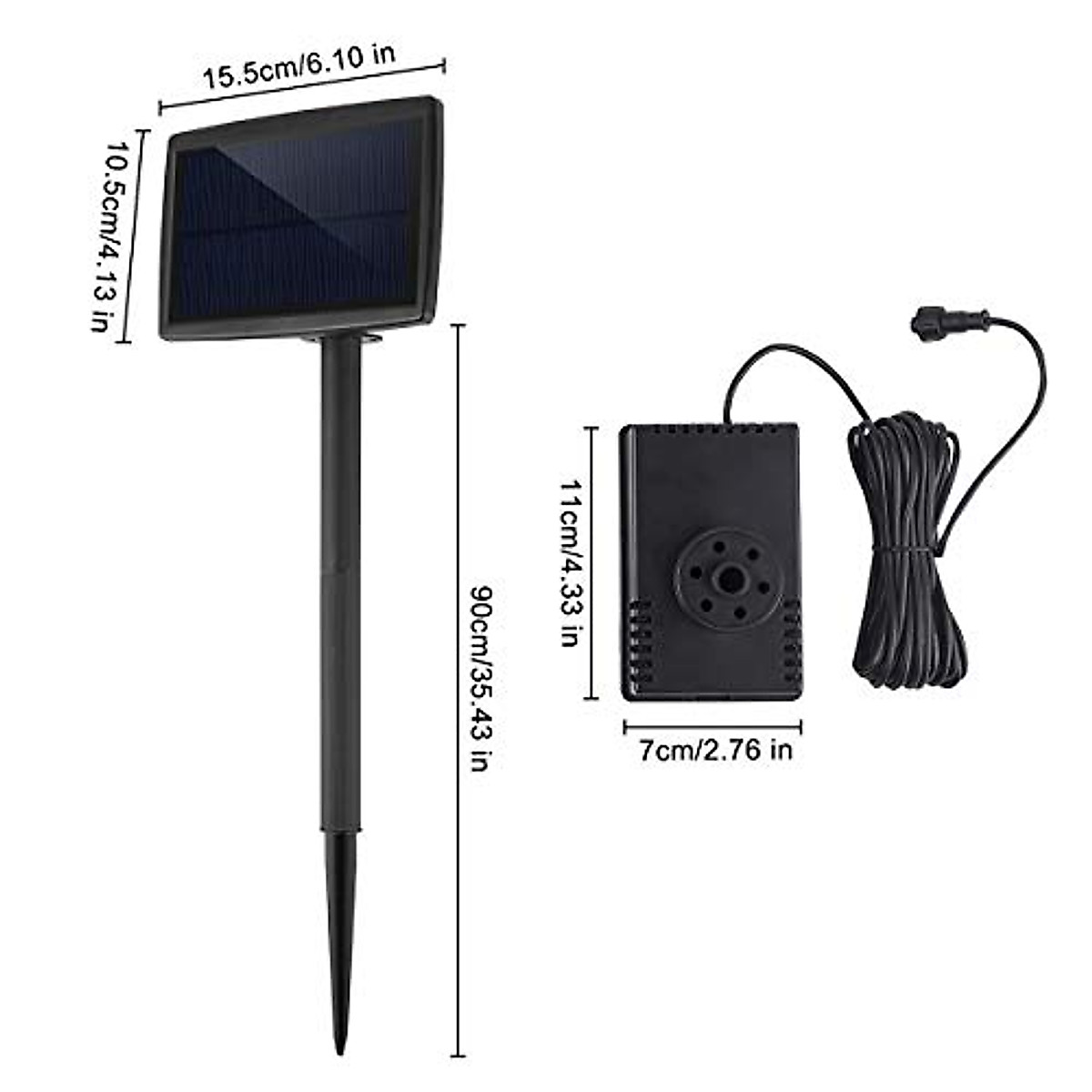 OCGIG Solar Power Fountain 180L/H Pump Pool Fish Garden Pond Watering Submersible Tool