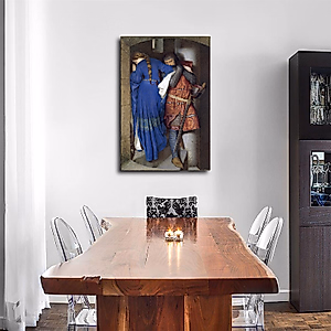 EsaSam The Meeting On The Turret Stairs By Frederic William Burton Picture Canvas Art Poster And Wall Art Picture Print Modern Family Bedroom Decor Posters (No Framed,24×36inch)