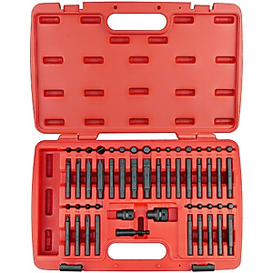 KAIFNT K459 Impact Driver Sturdy Bit Set with Adapters, 5/16-Inch Hex Shank, 53-Piece