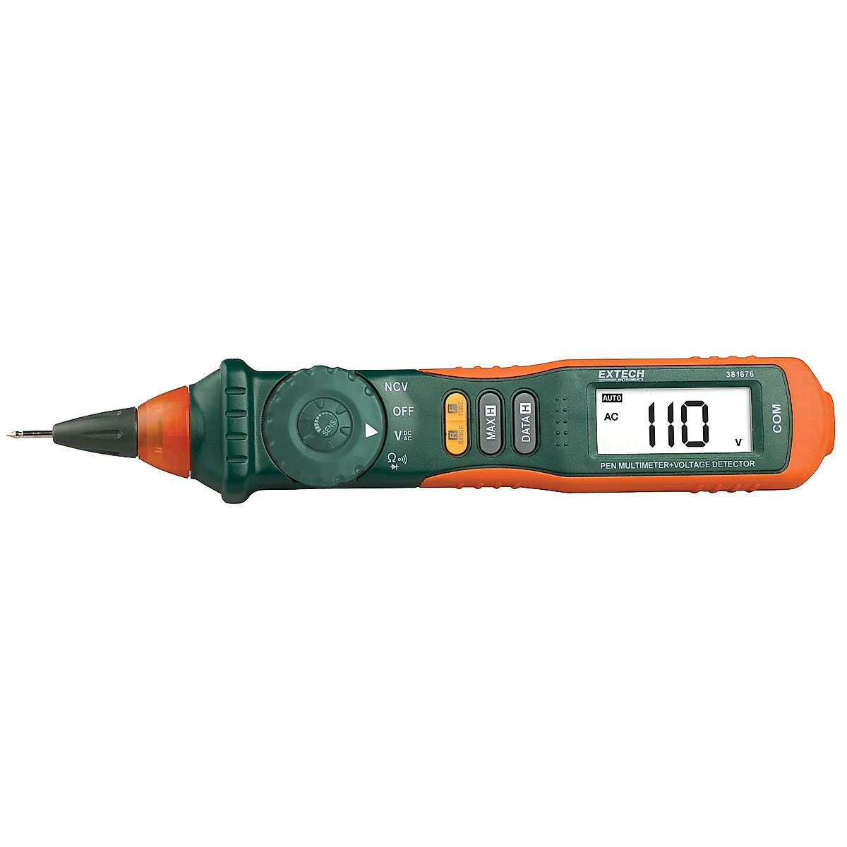 Extech 381676A Pen MultiMeter with Built-in NCV, Fully Loaded Pen-style Meter with 9 Functions, Auto/Manual Ranging Pen-style Multimeter, Large 2000 Count High Contrast LCD Display, green