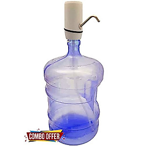 Water Bottle 5 Gallon and Electric Pump Dispenser Spout USB Rechargeable - Complete Bundle Set