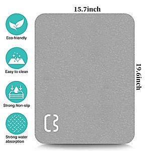 Coffee Mat Dish Drying Mat for Kitchen Counter Absorbent Rubber Backed Non Slip Dish Drying Mat Easy To Clean Dish Mat Quick Drying Mat for Coffee Machine Dish Rack (15.7"×19.6", Coffee)