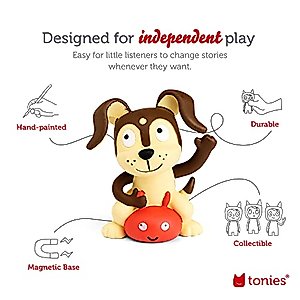 Toniebox Audio Player Starter Set with Cinderella, Belle, Moana, Tangled, and Playtime Puppy - Listen, Learn, and Play with One Huggable Little Box - Pink