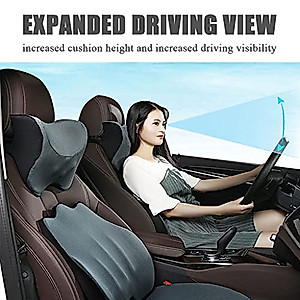 WAASHOP Heightening Seat Cushion for Short People, Breathable Memory Foam Car Seat Cushion with Zipper Comfortable Ergonomic Cushion for Office Chair Wheelchair Anti-Slip Car Seat Cover