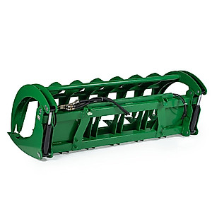 Titan Attachments 84" HD Root Grapple Rake Attachment Fits John Deere Hook and Pin Connection, Recommended for Series 4 Tractors, Twin 3,000 PSI Cylinders, Carry Rocks, Logs, Brush, Debris