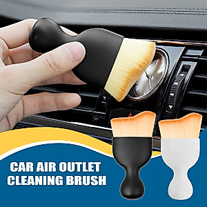 BELOMI Car Detailing Brush, Auto Interior Dusting Brush, Car Soft Bristle Cleaning Tool, Universal Car Interior Crevice Brush for Dashboard, Air Conditioner Vents, Leather, Computer (Pink)