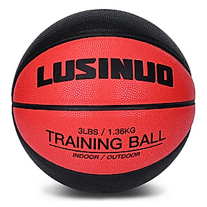 MKOBAT 29.5" Weighted Training Basketball Indoor Outdoor Heavy Weight Training Basketball for Improving Ball Handling Shooting Passing and Dribbling Drills |3lbs, Size 7 Heavy Basketball
