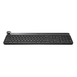 Logitech Craft Advanced Wireless Keyboard with Creative Input Dial and Backlit Keys, Dark grey and aluminum - With Free Adobe Creative Cloud Subscription,Graphite