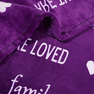FILO ESTILO Gifts for Grandma, Grandma Blanket, Grandma Gifts for Mothers Day, Birthday, Christmas from Grandchildren, Grandmother Throw Blanket 60x50 Inches (Fleece, Purple)