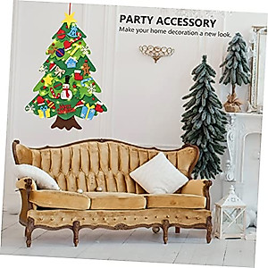 Felt Christmas Tree Nativity Decorations Kids DIY Felt Tree Xmas Tree Ornaments Felt Xmas Tree Table Christmas Tree Xmas Tree Figurines Hand Decor Wooden do it Yourself 3D