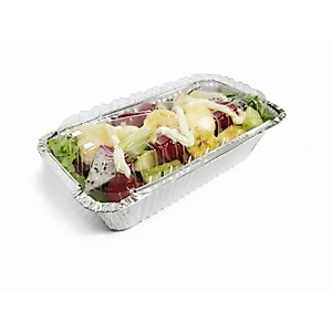 Disposable Loaf Pan with Lid for Baking - 1.5 Lb Disposable Bread Pans - Meatloaf Pans – 50 Pans and 50 Clear Lids - Perfect for Baking Cakes, Bread, Meatloaf…