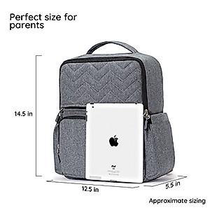 SoHo NY Diaper Backpack Bag 4Pc Chevron, Gray