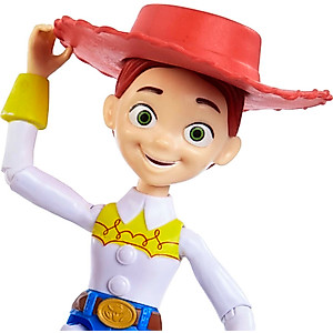 Mattel Disney and Pixar Toy Story Action Figure, Jessie Collectible Toy in Signature Gowgirl Look, 8.9-inch with Movable Joints