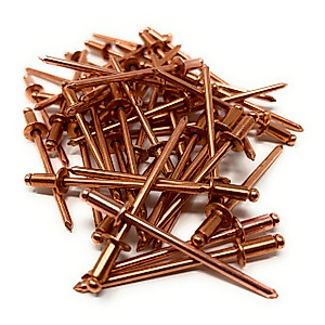 Metal Magery 100 Copper Pop Rivets 1/8 Diameter Copper Mandrel Blind Rivets Dome Head 4-2 (1/8"Diameter x 1/8" Grip Range) Qty 100
