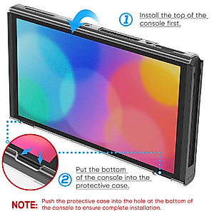 Accessories Bundle for Switch OLED, All in 1 Accessories Kits for Switch OLED 2021 Model：Case & Screen Protector, Hand Grips & Racing Wheels for Joy con, Controller Charger Dock, Carrying Case & More