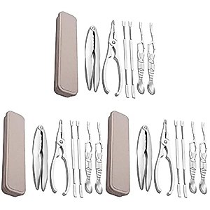 3sets/6pcs Nuts Pecan Picnic With, Case & for Crackers Shellers, Open Storage Including Shellfish Peel Utensils Nut/Steel Accessories Opener and Leg Shell Lobster Tools
