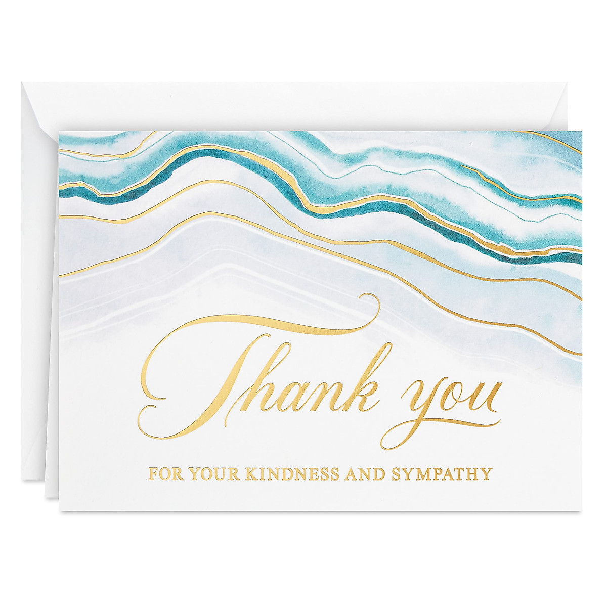 Hallmark Funeral Thank You Cards, Watercolor Agate (20 Thank You for Your Sympathy Cards with Envelopes)