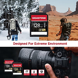 Gigastone 128GB SD Card UHS-II V60 U3 SDXC Memory Card High Speed Read up to 250MB/s 4K Ultra HD UHD Video for DSLR Canon Nikon Sony Pentax Kodak Olympus Panasonic Digital Camera, with 1 Mini case