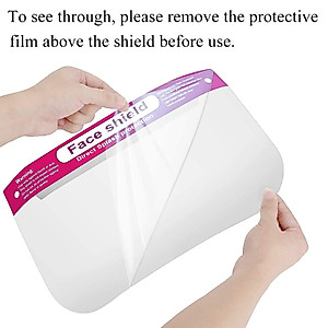 HUHETA Kids Face Shield 2 Pack, Protective Safety Mask for Children, Transparent Anti-Fog Full Face Shield, Face and Eye Protection, Vacuum Packaged (Pink)